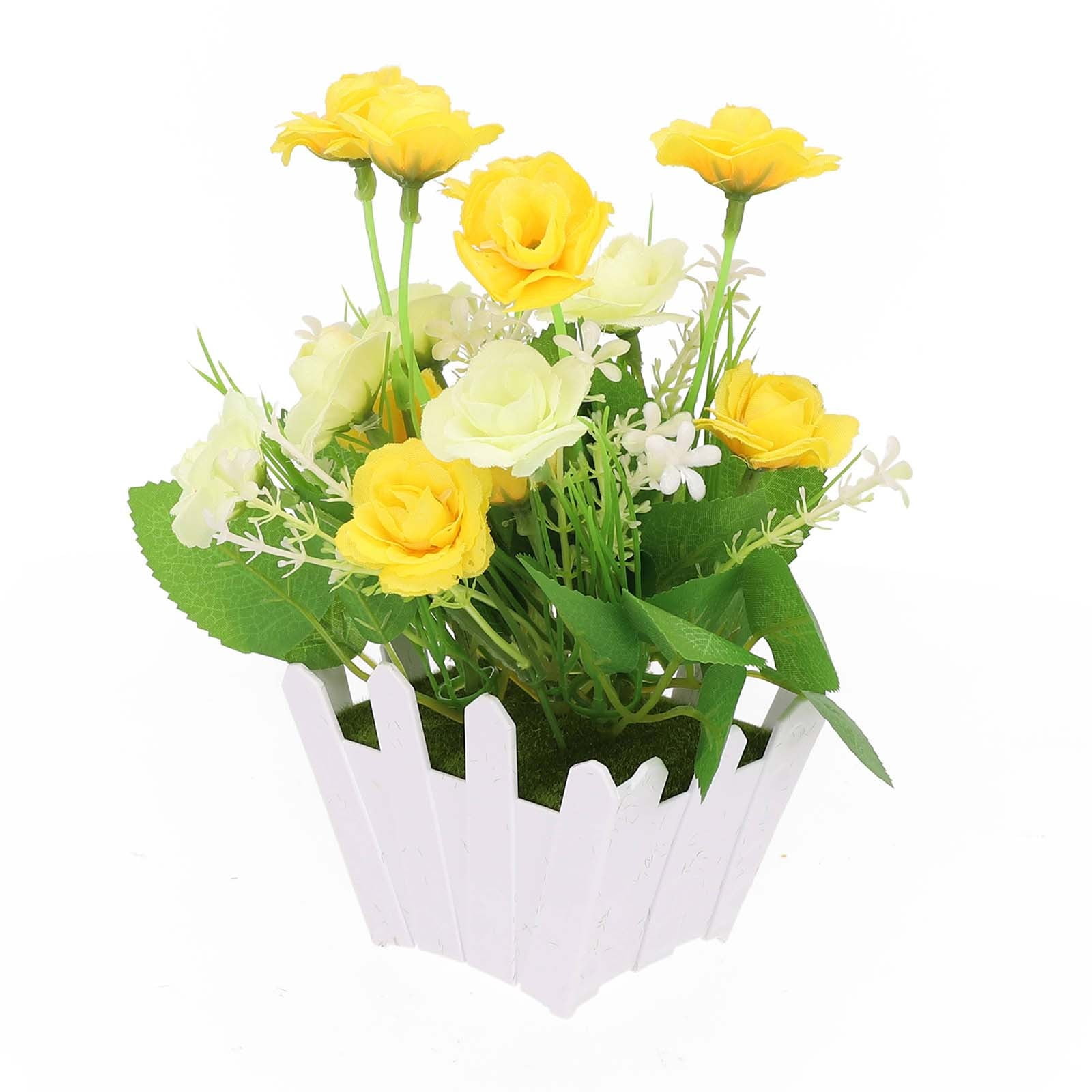 Artificial Potted Flowers Fake False Plants Outdoor Garden Home In Pot ...