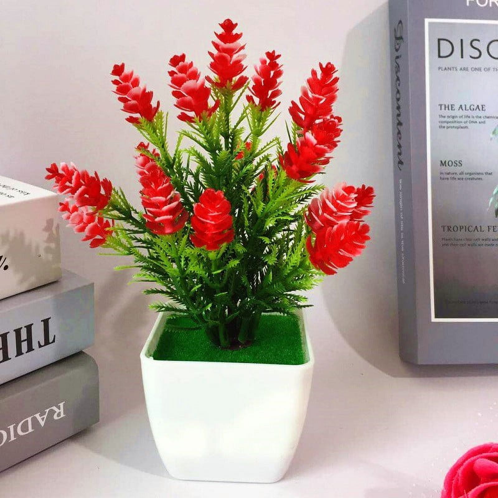 Artificial Potted Flowers Fake Plants in Pots Lily Faux Small Potted ...