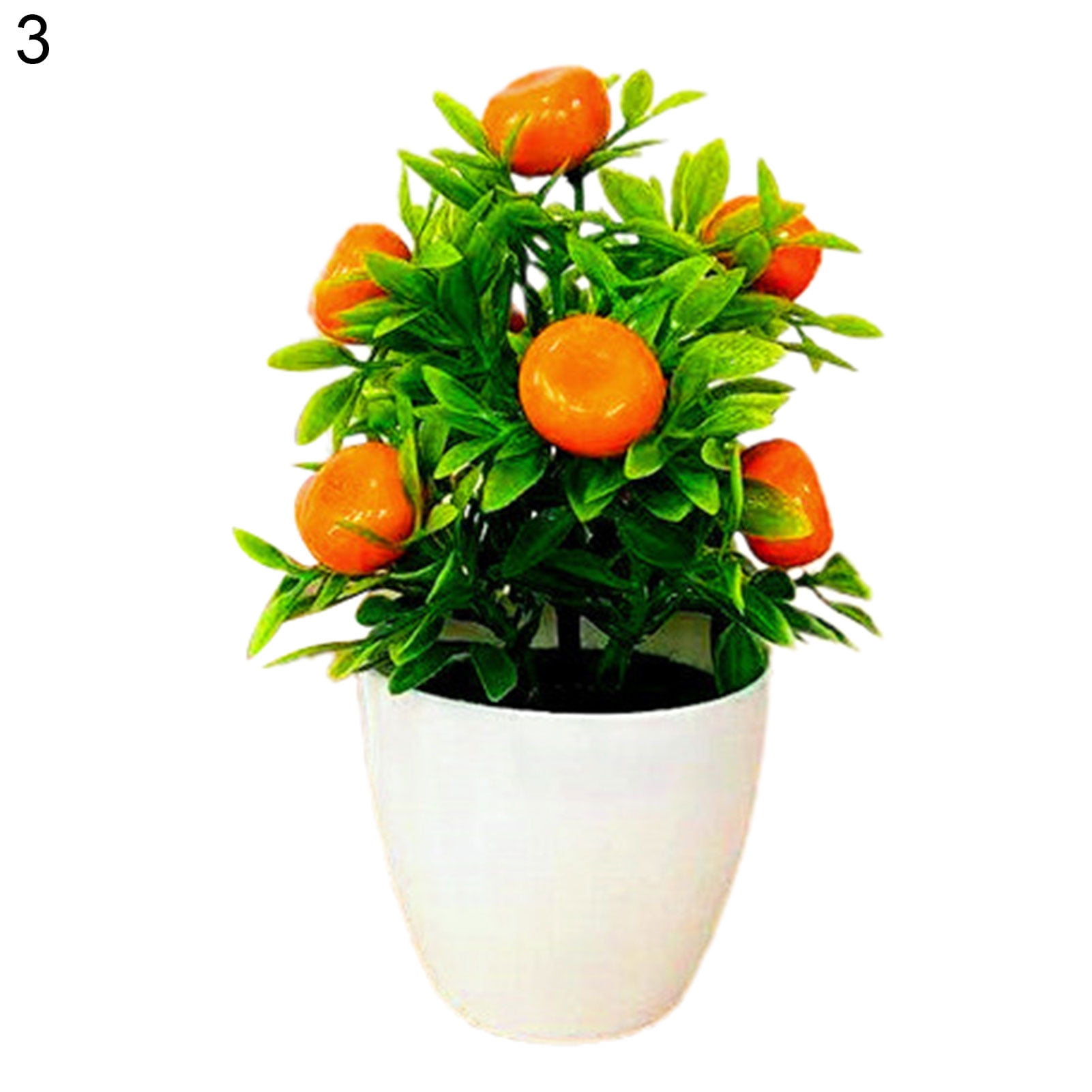 Artificial Potted Orange Tree Plants Fake Bonsai, Faux Mini Fruits ...