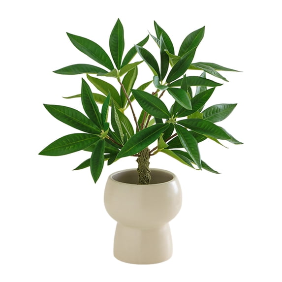 Artificial Potted Plant 11.8 Inch Fake Faux Green Plant in Ceramic Pot ...