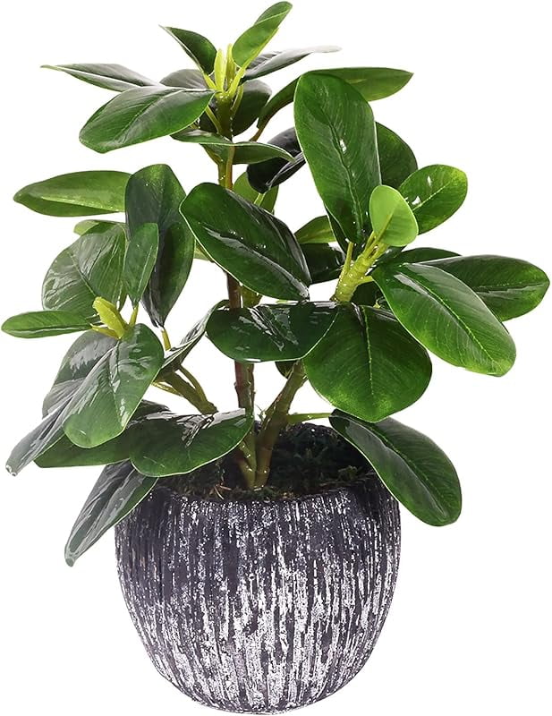 Artificial Potted Plant, Real Touch Artificial Oak Leaves Waterproof ...
