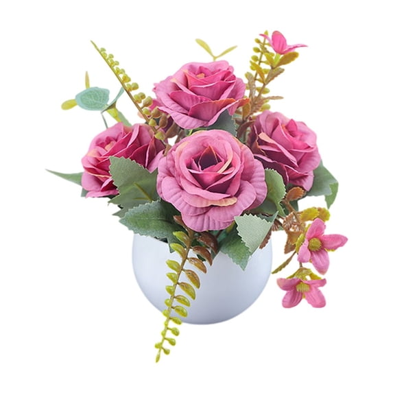 Artificial Potted Plants for Home Decor, 6 Inch Fake Flowers with ...