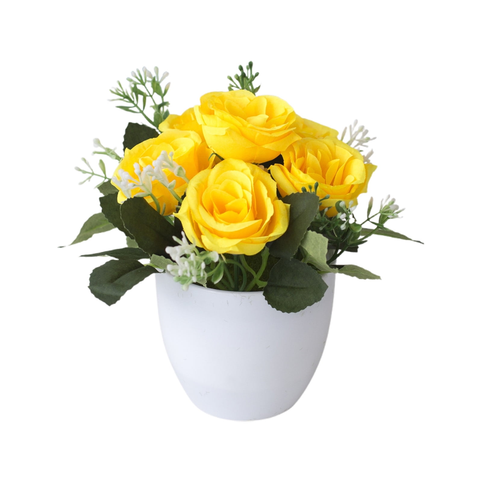 Artificial Potted Plants for Home Decor - Silk Real Touch Fake Flowers ...