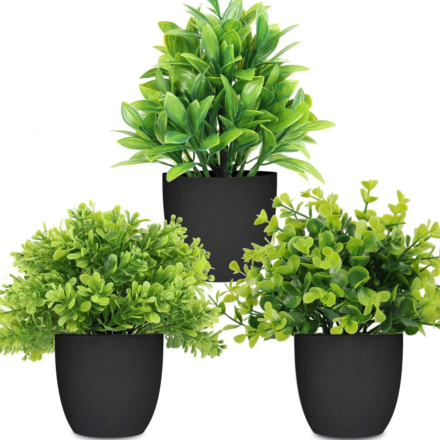 Artificial Potted Plants Mini Fake Plants with Pots, 3 Pack Small ...
