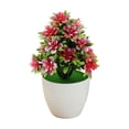 Artificial Potted Plants Mini Floral Arrangement In White Pot Faux ...