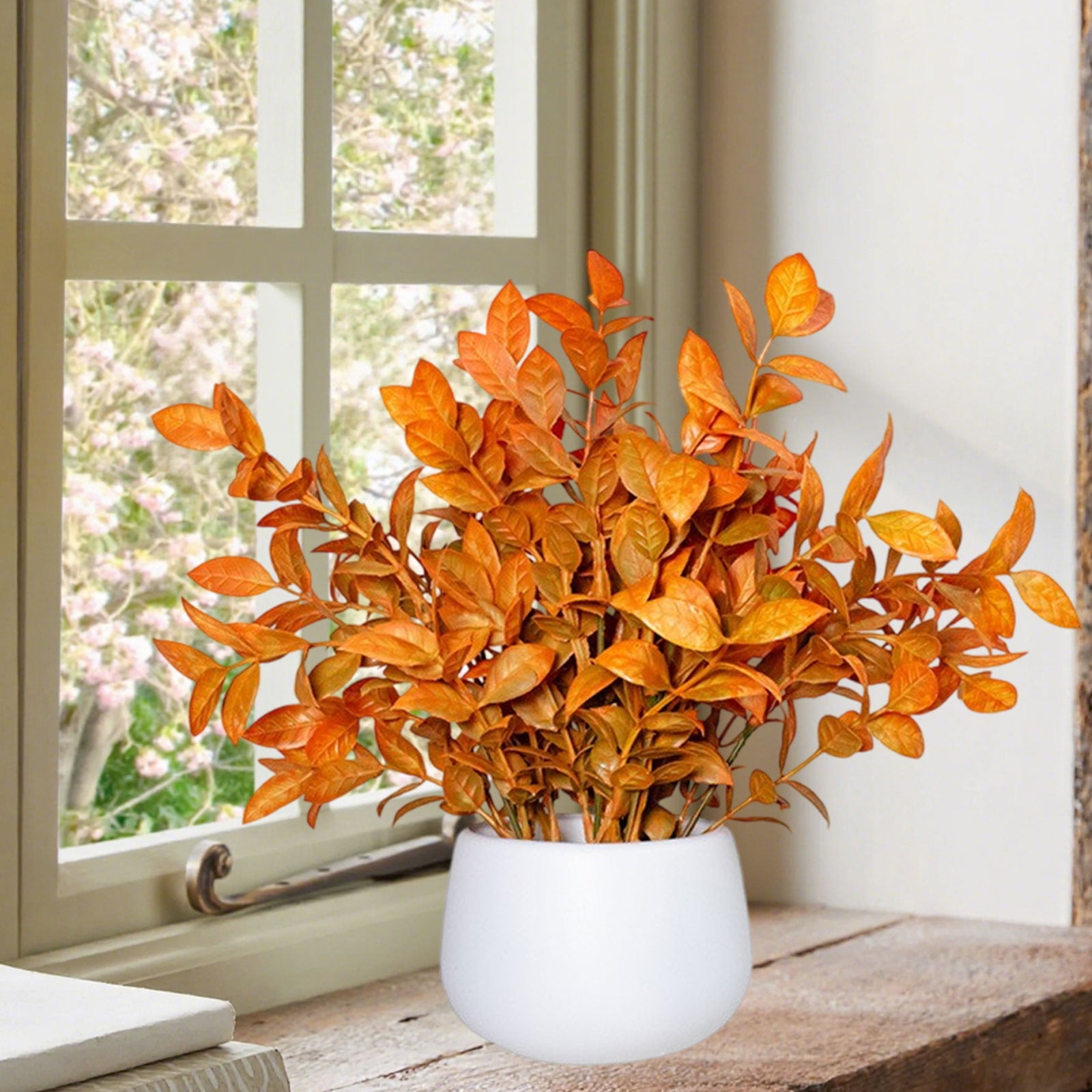 Artificial Potted Plants for Home Decor - Realistic Fake Rattan Flowers ...
