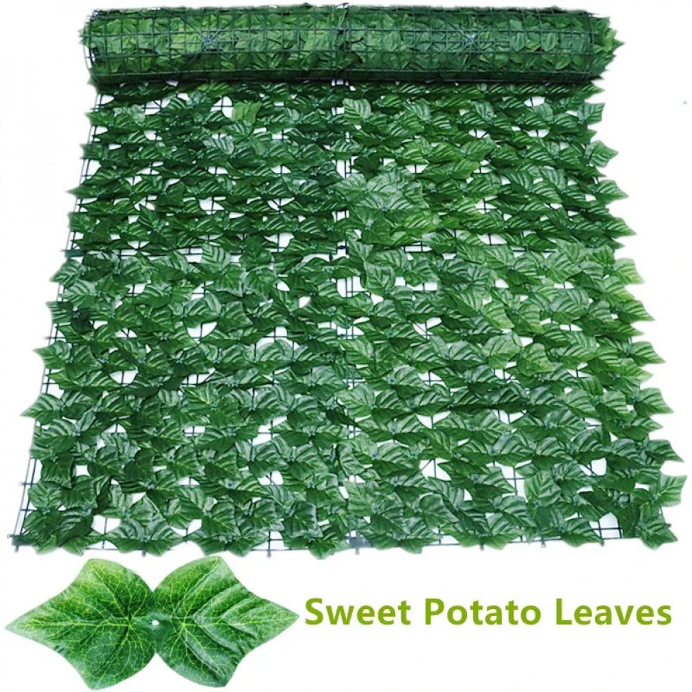 Artificial Privacy Fence Screen Faux Ivy Leaf Hedges 200/100cm Long Leaf Fence Panels Indoor ...