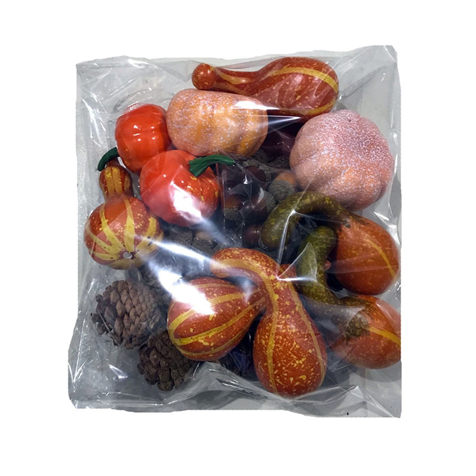Artificial Pumpkin and Gourd Set with Pine Cones Realistic Foam Harvest ...