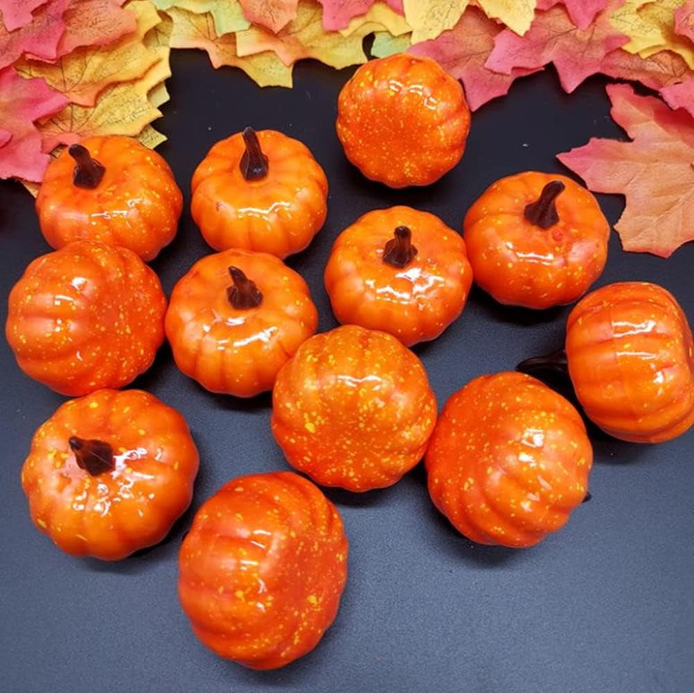 Artificial Pumpkins Set Pumpkins for Fall Harvest Decor Faux Maple ...