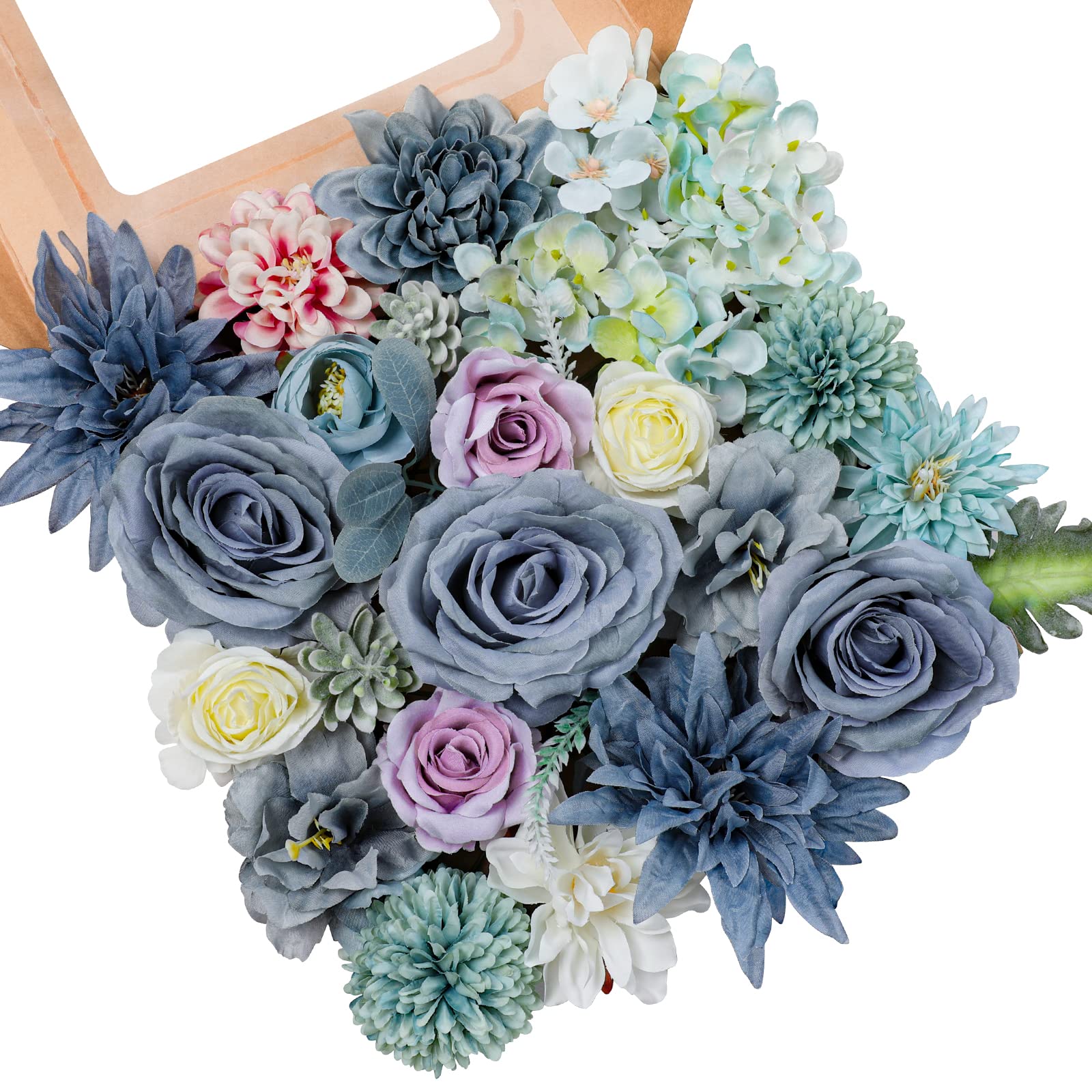 Artificial Purple Flowers Combo Silk Mix Peony Rose Hydrangea Fake ...
