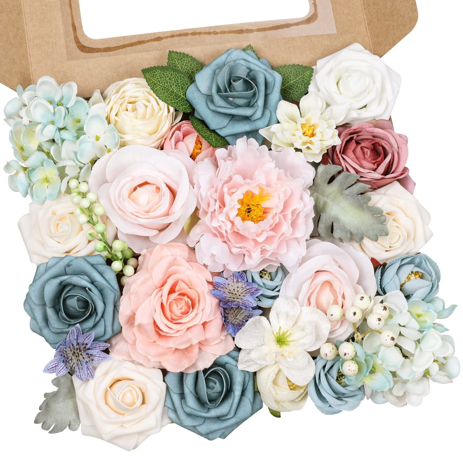 Artificial Purple Flowers Combo Silk Mix Peony Rose Hydrangea Fake ...