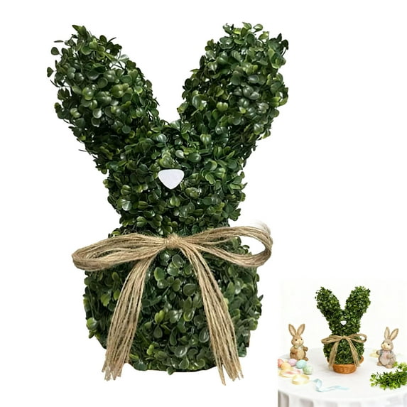 Artificial Rabbit Topiary, 17Inch Artificial Rabbit Topiary Potted ...