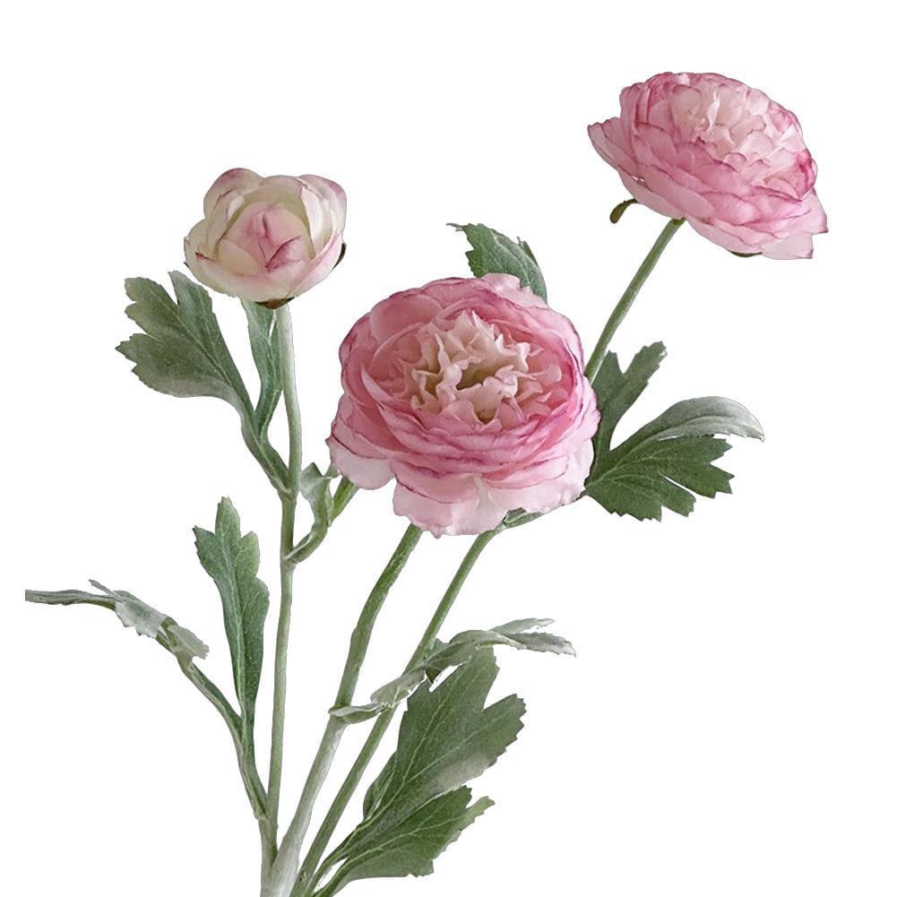 Artificial Ranunculus Fake Flower Bouquet, Faux Peony Floral ...