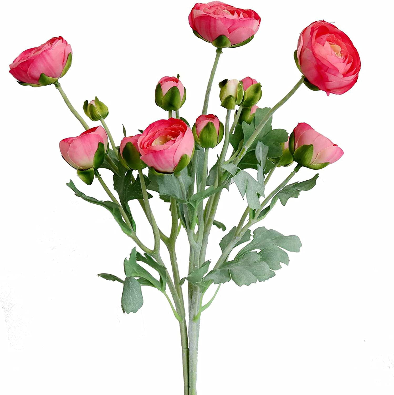 Artificial Ranunculus Flowers with Real Touch Stem Spray for Home ...