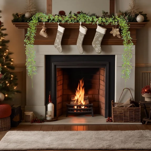 Artificial Rattan Garland 175cm, Christmas Decorations for Indoor Home ...