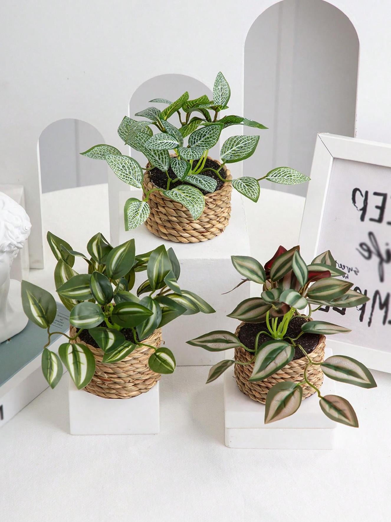 Artificial Rattan Potted Plants, Hanging Bamboo Plants, Seagrass Rope Decorations. Made from PE ...