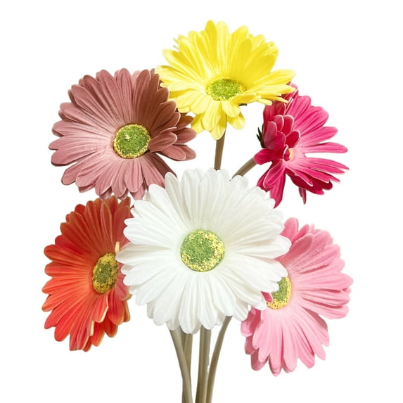 Artificial Real Touch Gerbera Barberton Daisy Stems (Set of 6 ...