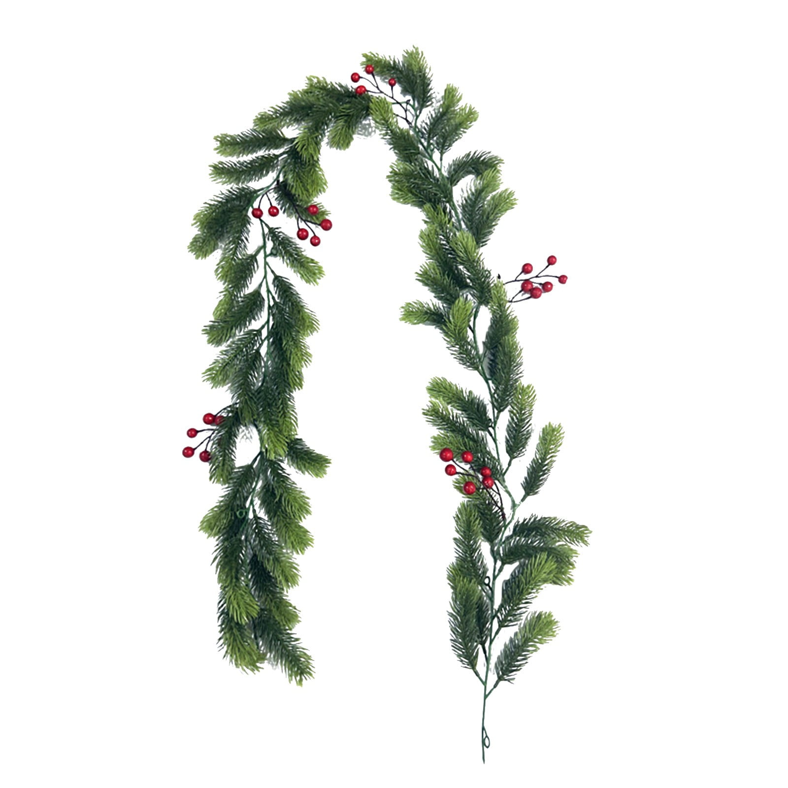 Artificial Red Berry Garland with Poinsettia for Christmas Decoration ...