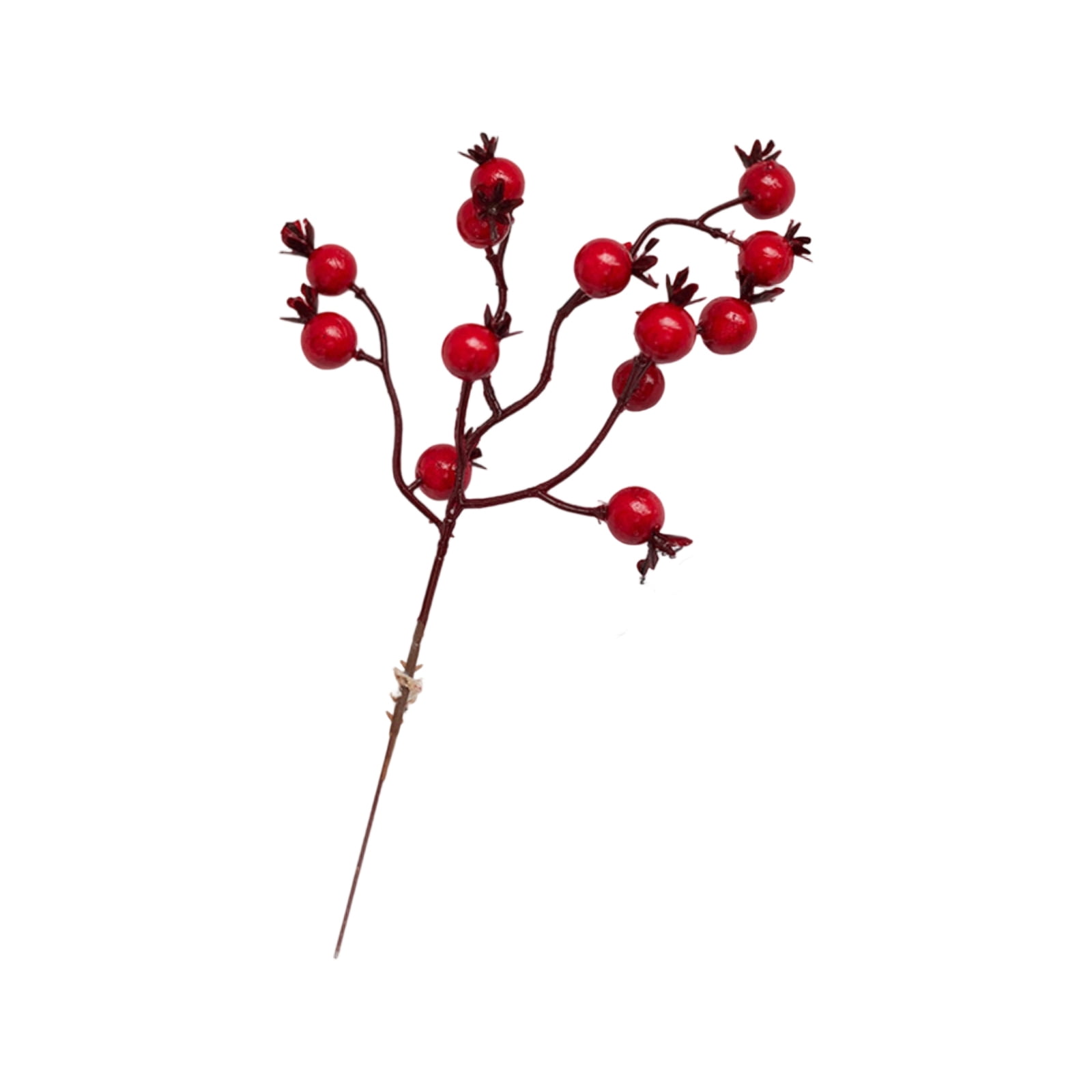 Artificial Red Berry Stems - Realistic Foam Holly Berry Picks for ...