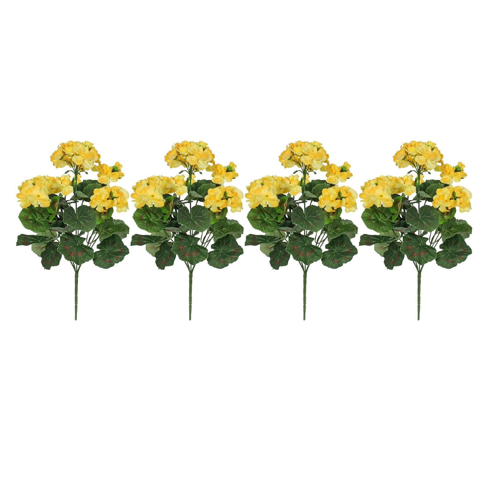 Artificial Red Geranium Flowers 4 Pack, Realistic Faux Silk Floral ...