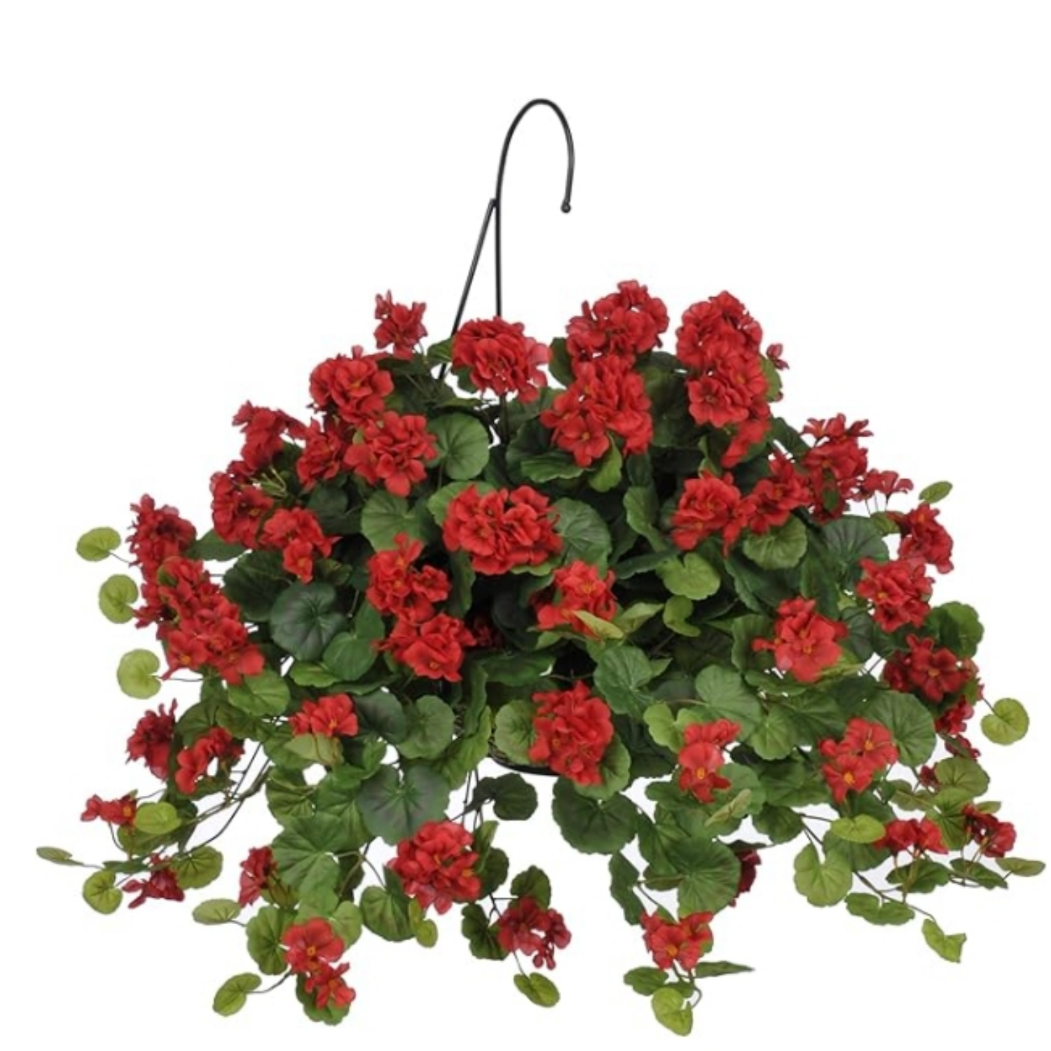 Artificial Red Geranium (WT) Hanging Basket - Walmart.com
