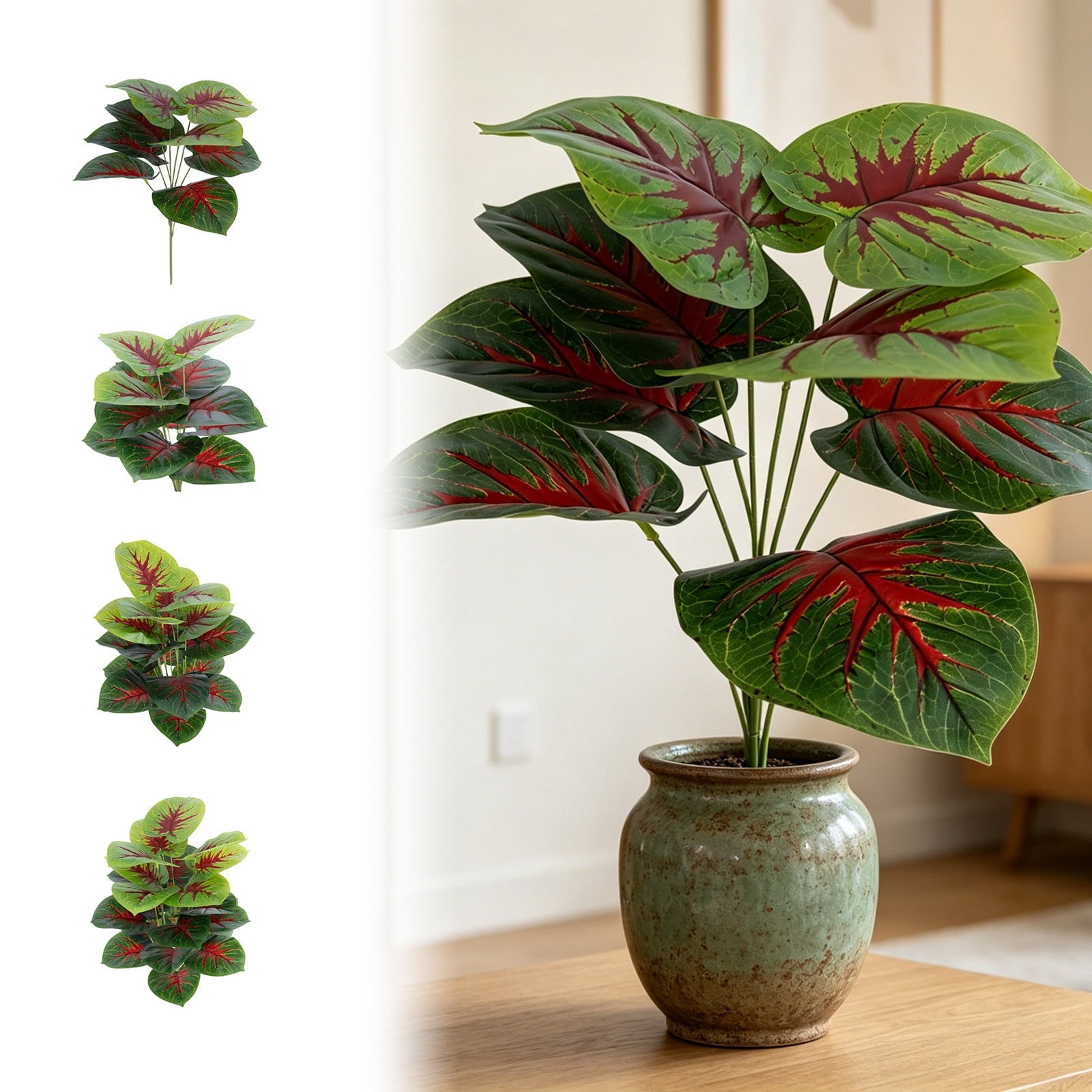 Artificial Red Heart Pothos Greenery No-water Green Decor Multi-size ...