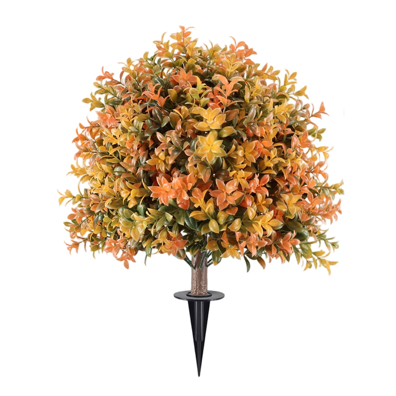 Artificial Red Rose Ball Topiary with Garden Stake, UV-Resistant Low ...