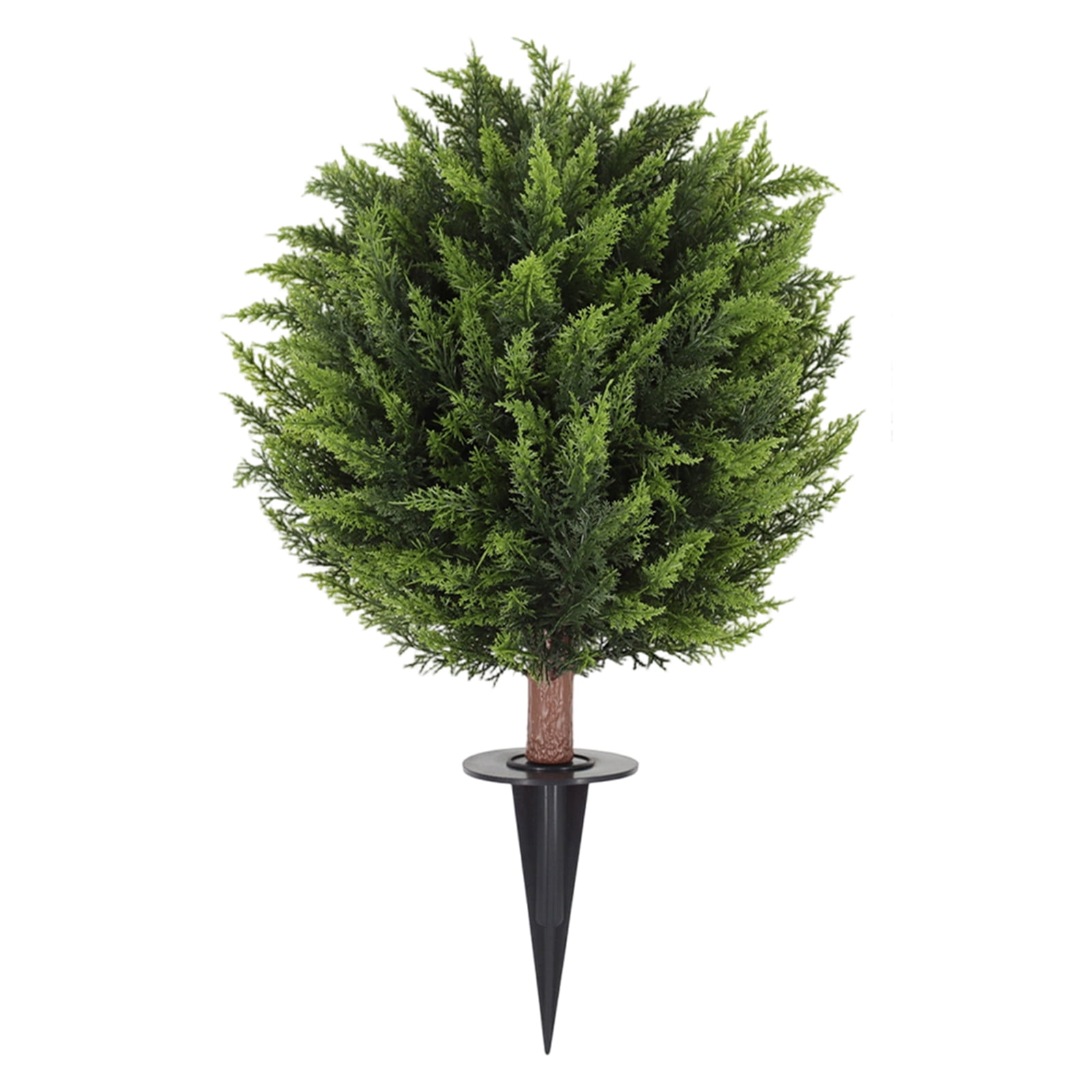 Artificial Red Rose Ball Topiary with Garden Stake, UV-Resistant Low ...