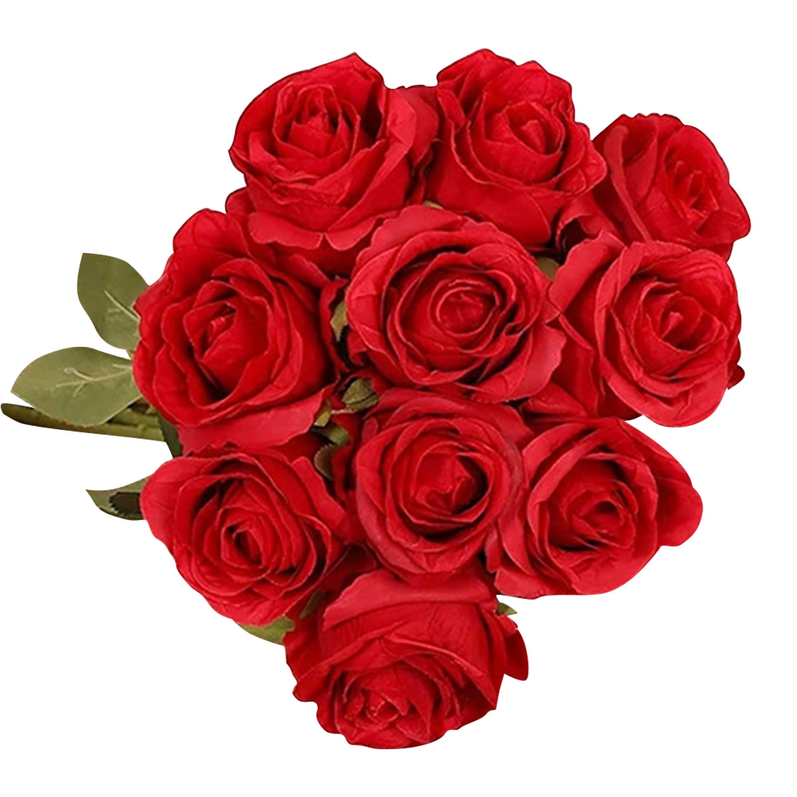 Artificial Red Rose Bouquet Realistic Silk Flowers for Home Decor ...