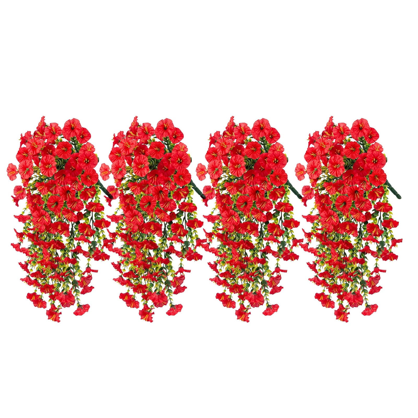 Artificial Red Rose Garland 4-Pack, 6.5 Feet Long, Lifelike Hanging ...