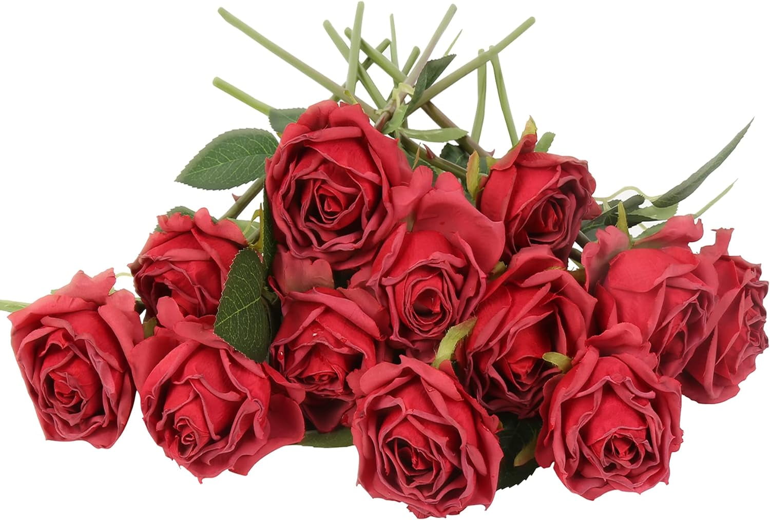 Artificial Red Roses with Stems Red Flowers Artificial for Decorations ...