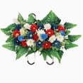 Artificial Red White Blue Chrysanthemum Cemetery Saddle, Memorial Day ...