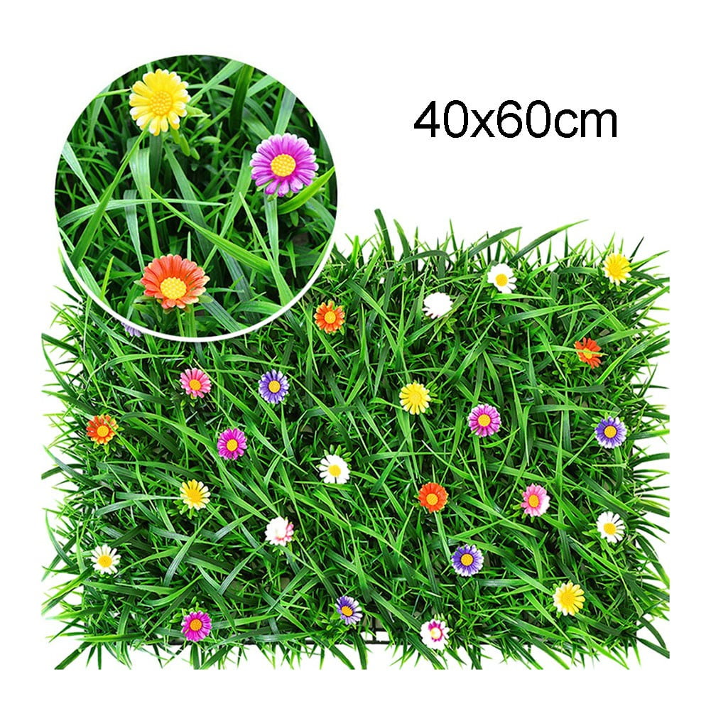 Artificial Red / Yellow / Purple Grass Square Plastic Lawn Plants, Home ...