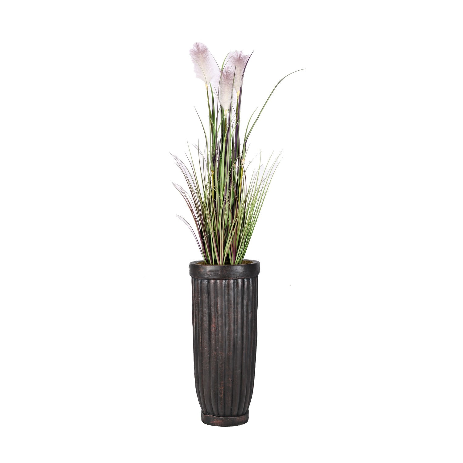 Artificial Reed Grass | 69" fake grass in a tall wooden styled planter ...