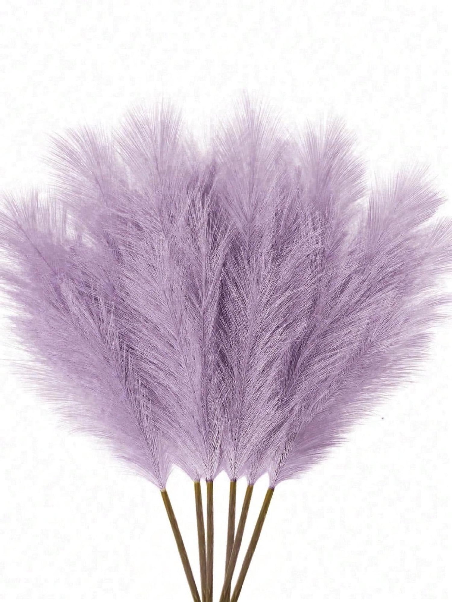 Artificial Reed Grass - Fluffy Stems Grayish Purple Decorative Plant ...