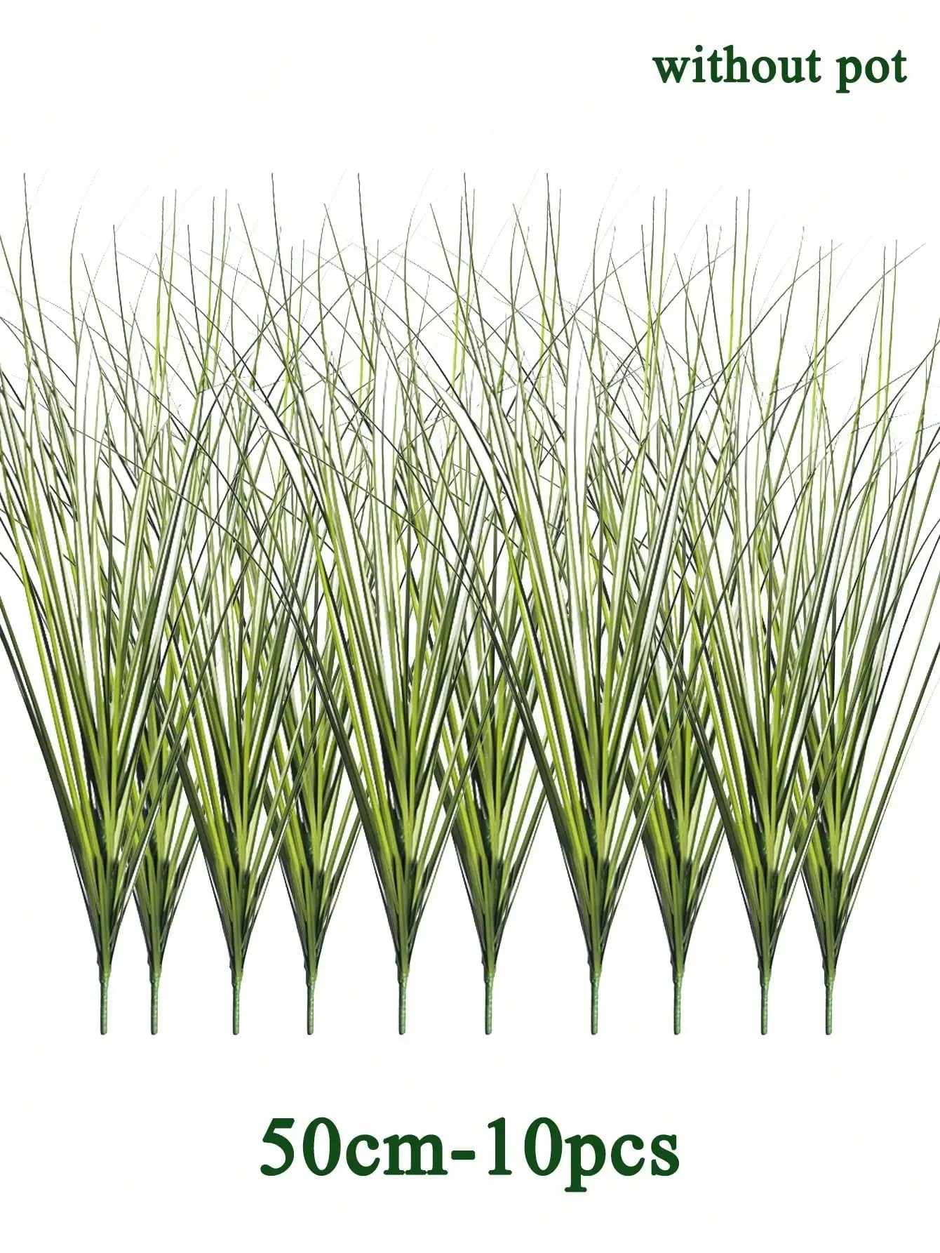 Large Artificial Reed Grass Bouquet - Tropical Green Fake Onion Plants ...