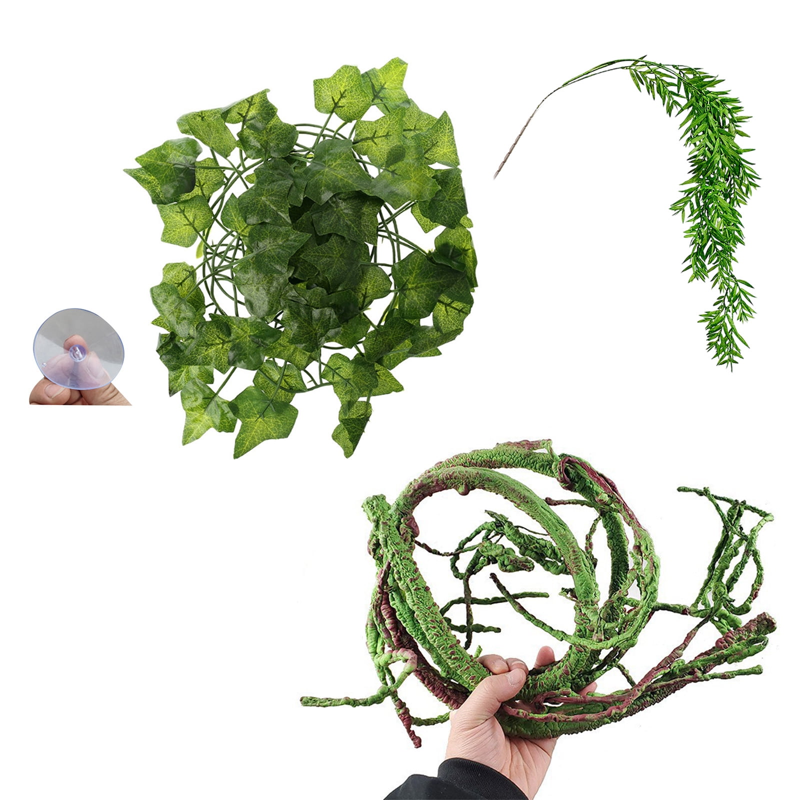 Artificial Reptiles Plant for Climbing Hideouts Terrarium Plastic ...