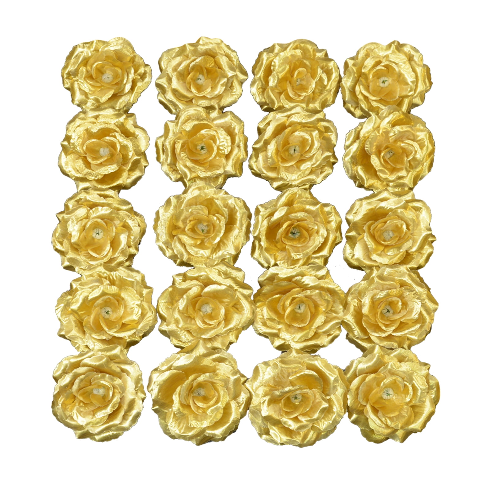 Artificial Rose 20 PCS Fake Golden Roses,Artificial Flowers Bulk ...