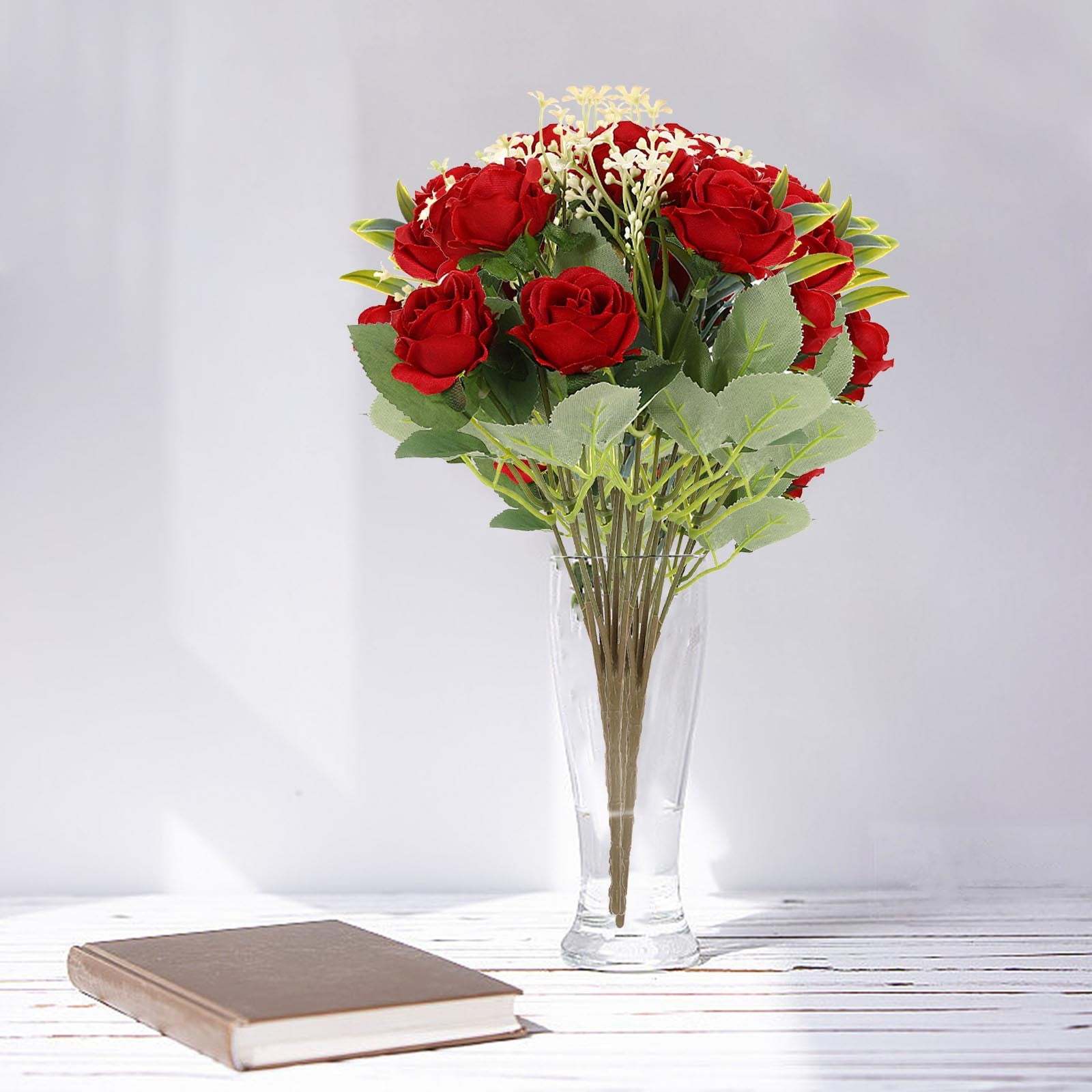 Artificial Rose Bouquet 28-32cm Silk Flowers Home Decor Wedding ...