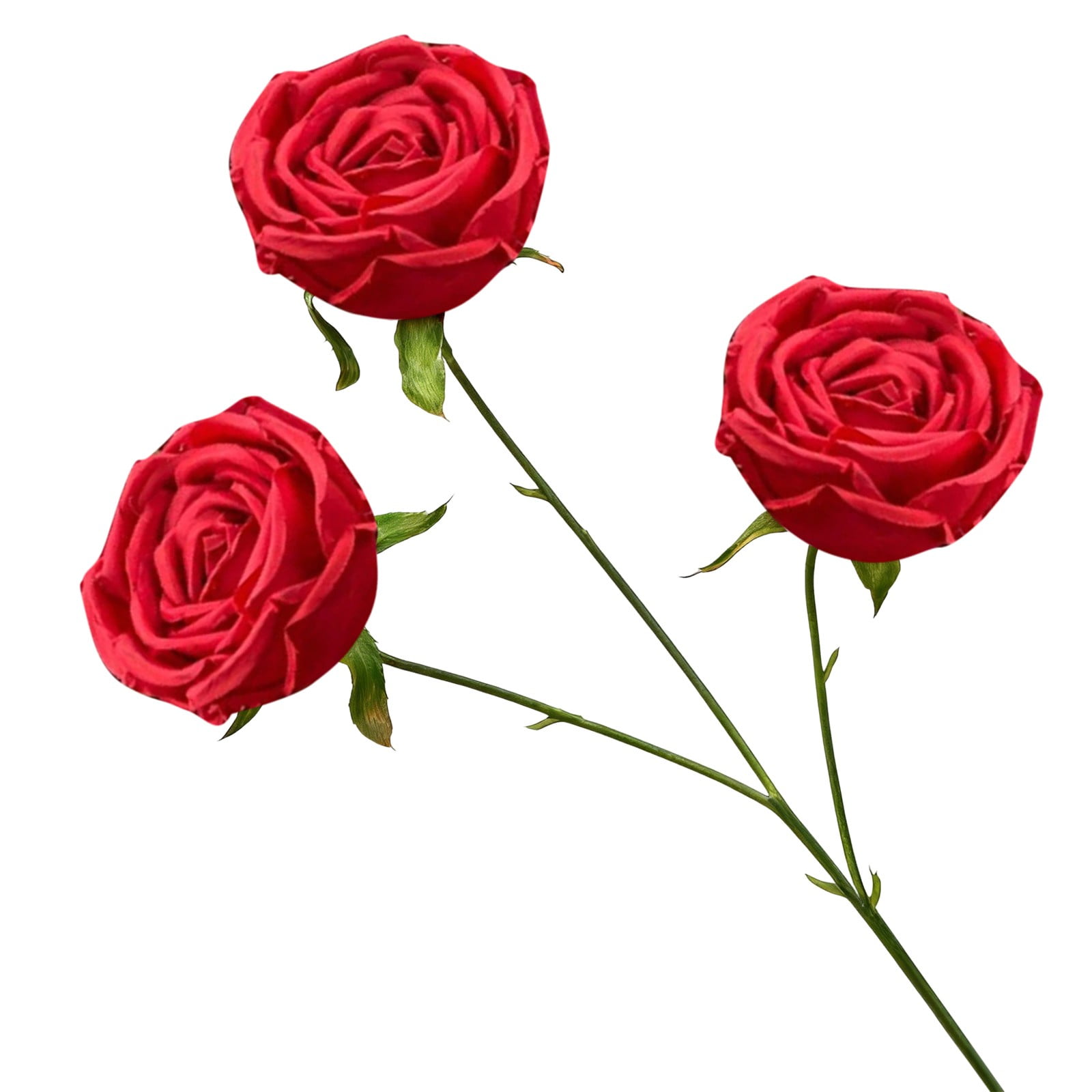 Artificial Rose Bouquet 3 Head, Silk Fabric Realistic Roses for Wedding ...