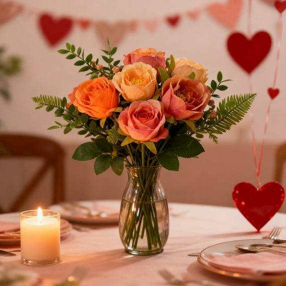 Artificial Rose Bouquet Fake Flowers for Wedding Bouquet Silk Roses ...