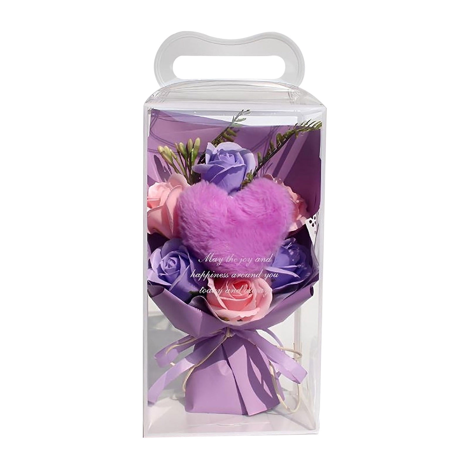 Artificial Rose Bouquet, Heart-Shaped Soap Flowers, Scented Decorative ...
