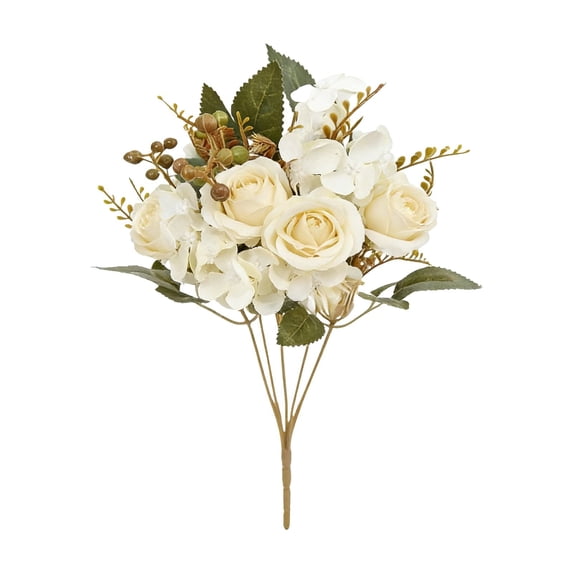 Artificial Rose Bouquet with Hydrangea and Berry for Home Vase, Fake ...