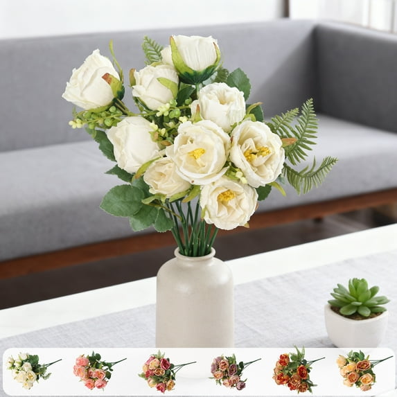 Artificial Rose Bouquet Multicolor Plastic Flowers | 13.39 in Petals ...