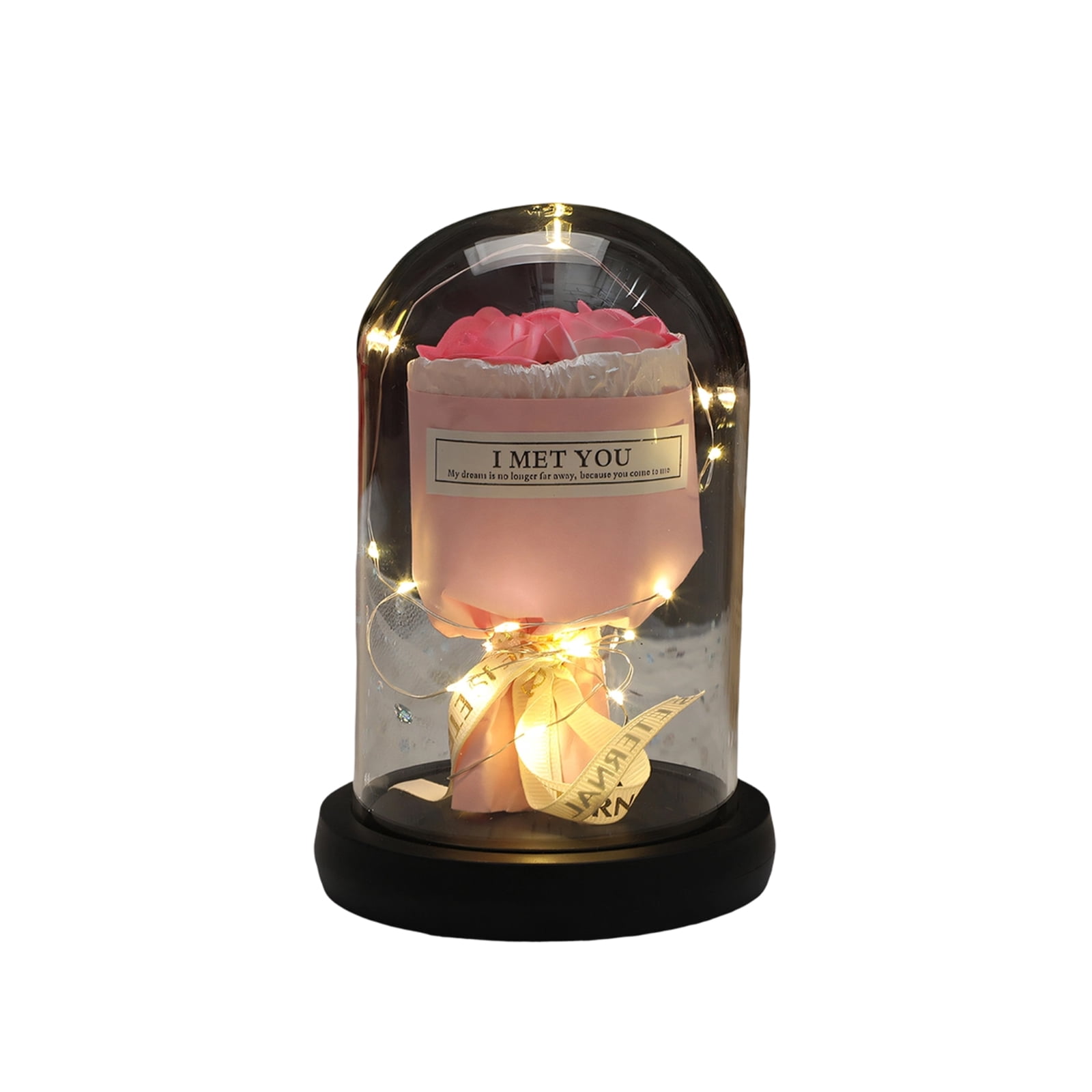 Artificial Rose Bouquets Decoration Built in LED String Light Simulated ...