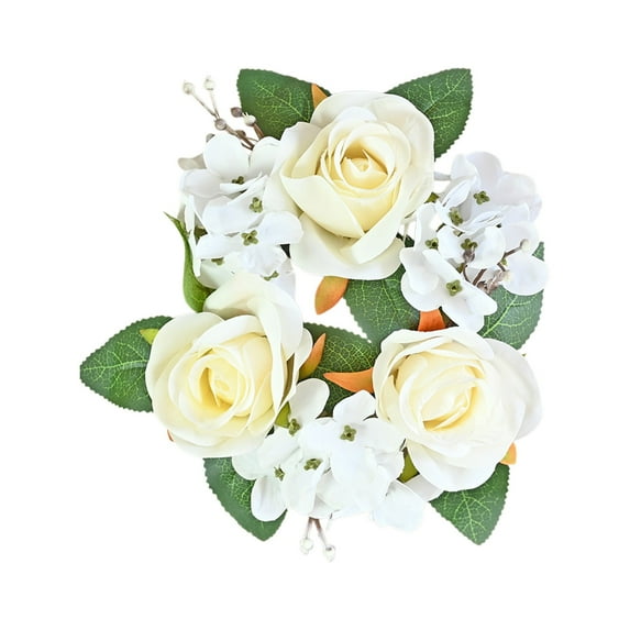 Artificial Rose Candle Ring Swag Valentines Day Rose Flower Wreath ...