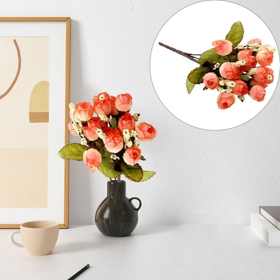 Artificial Rose Floral Branch With Lifelike Detail, Silk Material, 15 ...