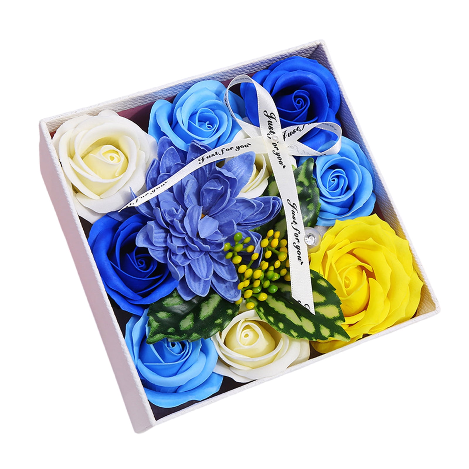 Artificial Rose Flower Box Storage Case Jewelry Holder Travel Accessory ...