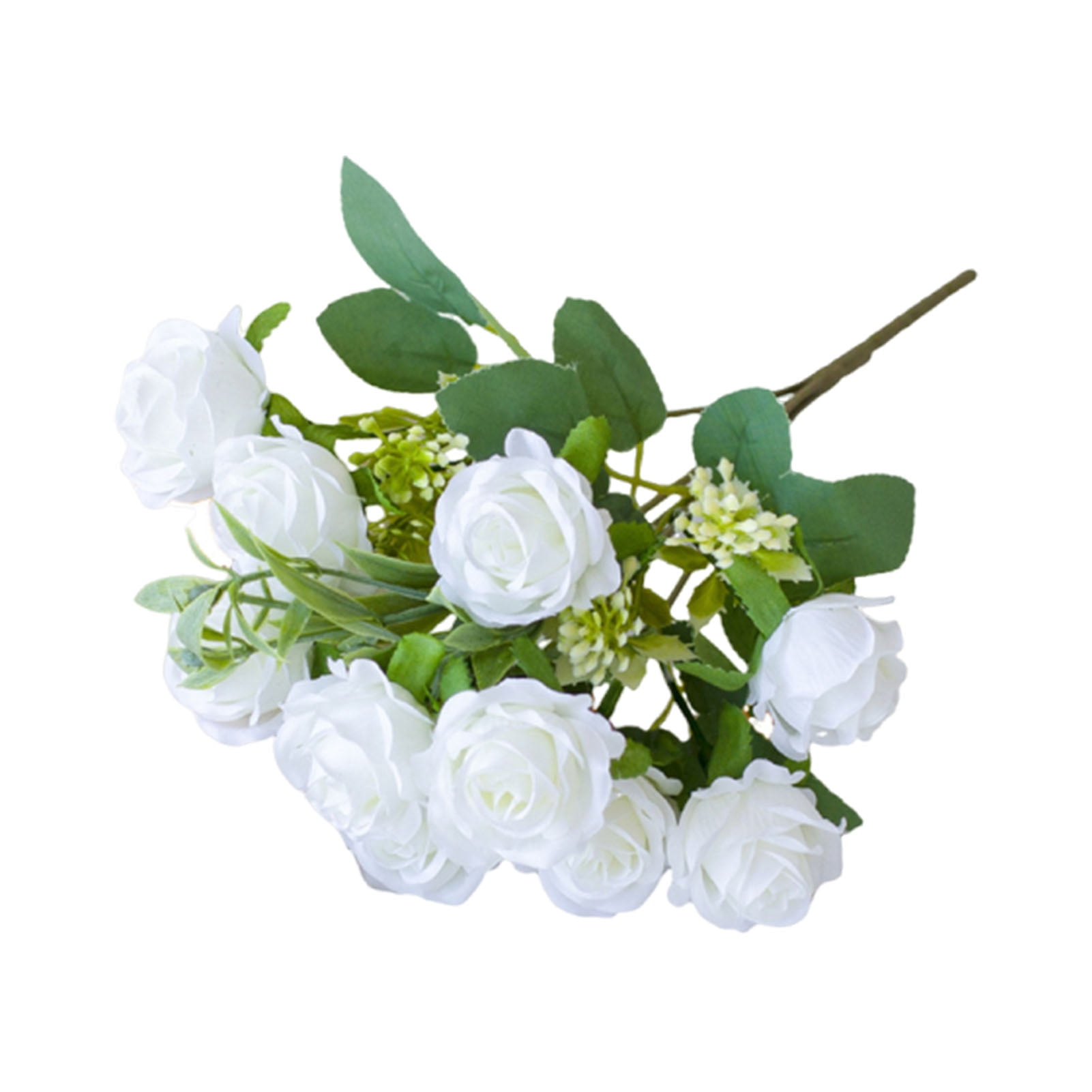 Artificial Rose Flower Branch with Stem Realistic Reusable Wedding ...