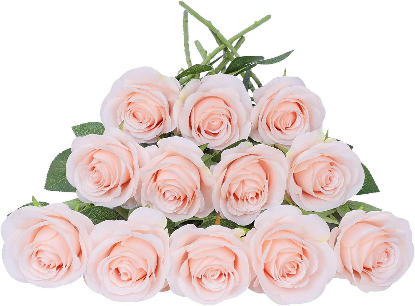 Artificial Rose Flower Blush Flowers Pink Roses Silk Flowers pcs with ...